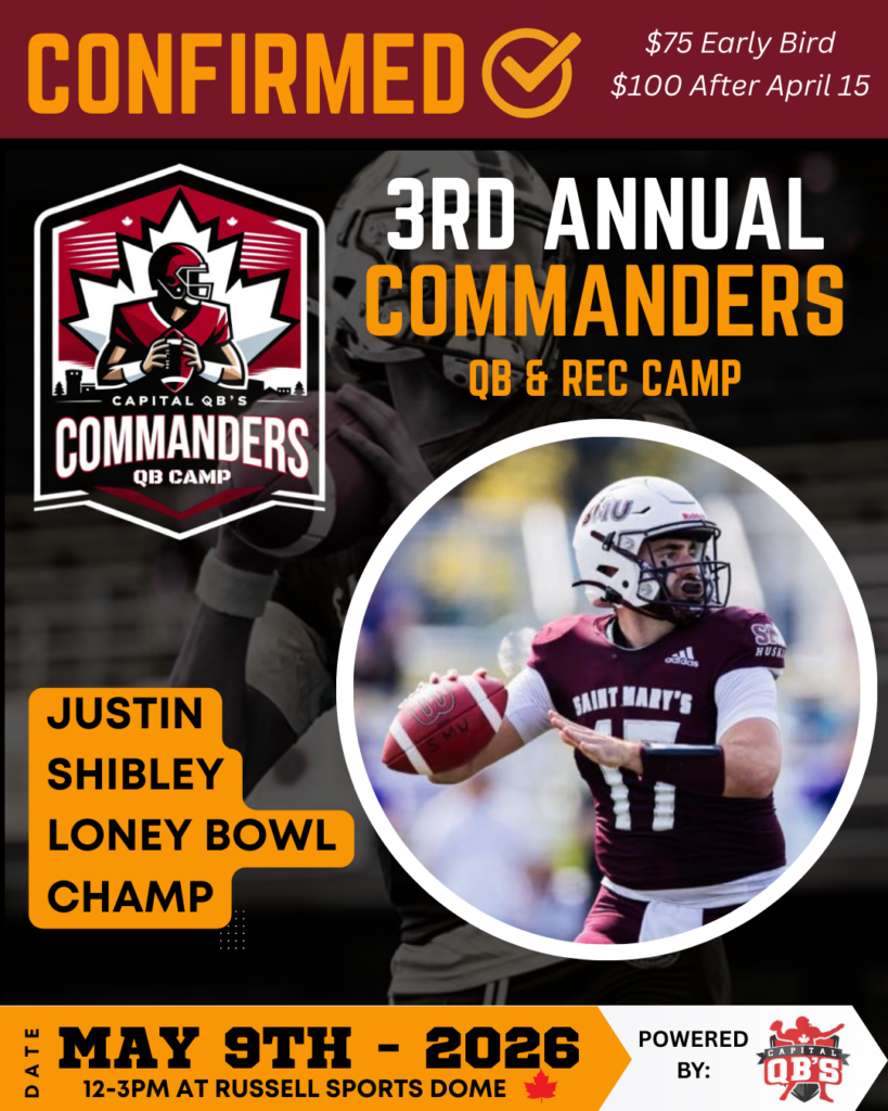 Justin Shibley Confirmed | Capital QB's - Quarterback Training Ottawa