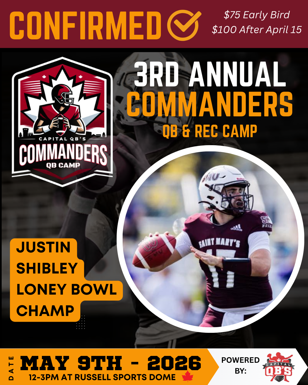 Loney Bowl Champion QB Justin Shibley Confirmed for the 2026 Commanders ...